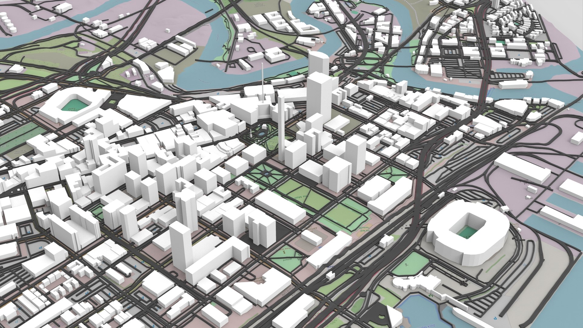 3D Cityscape Cleveland Ohio United States - TurboSquid 2405251
