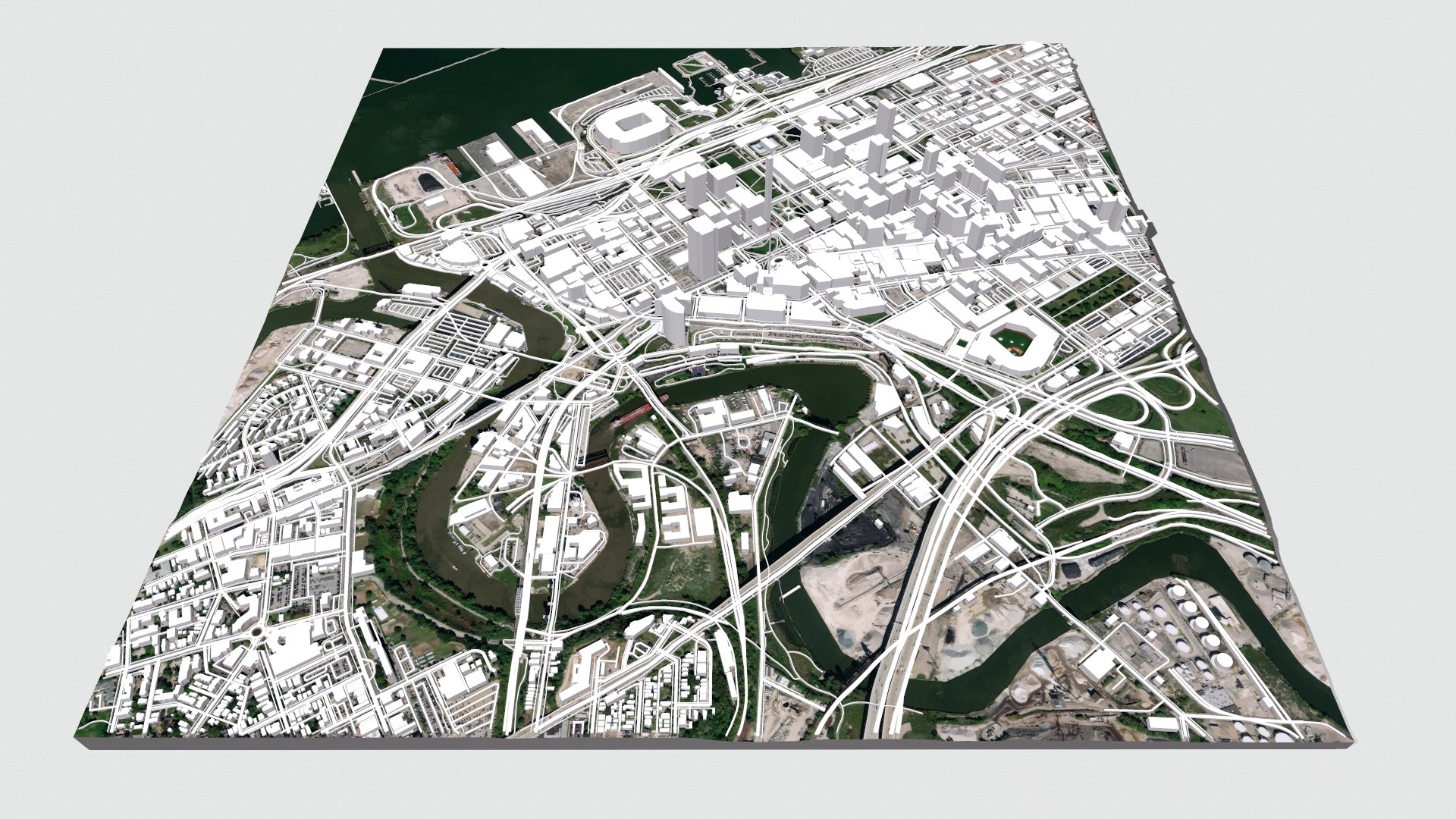 3D Cityscape Cleveland Ohio United States - TurboSquid 2405251