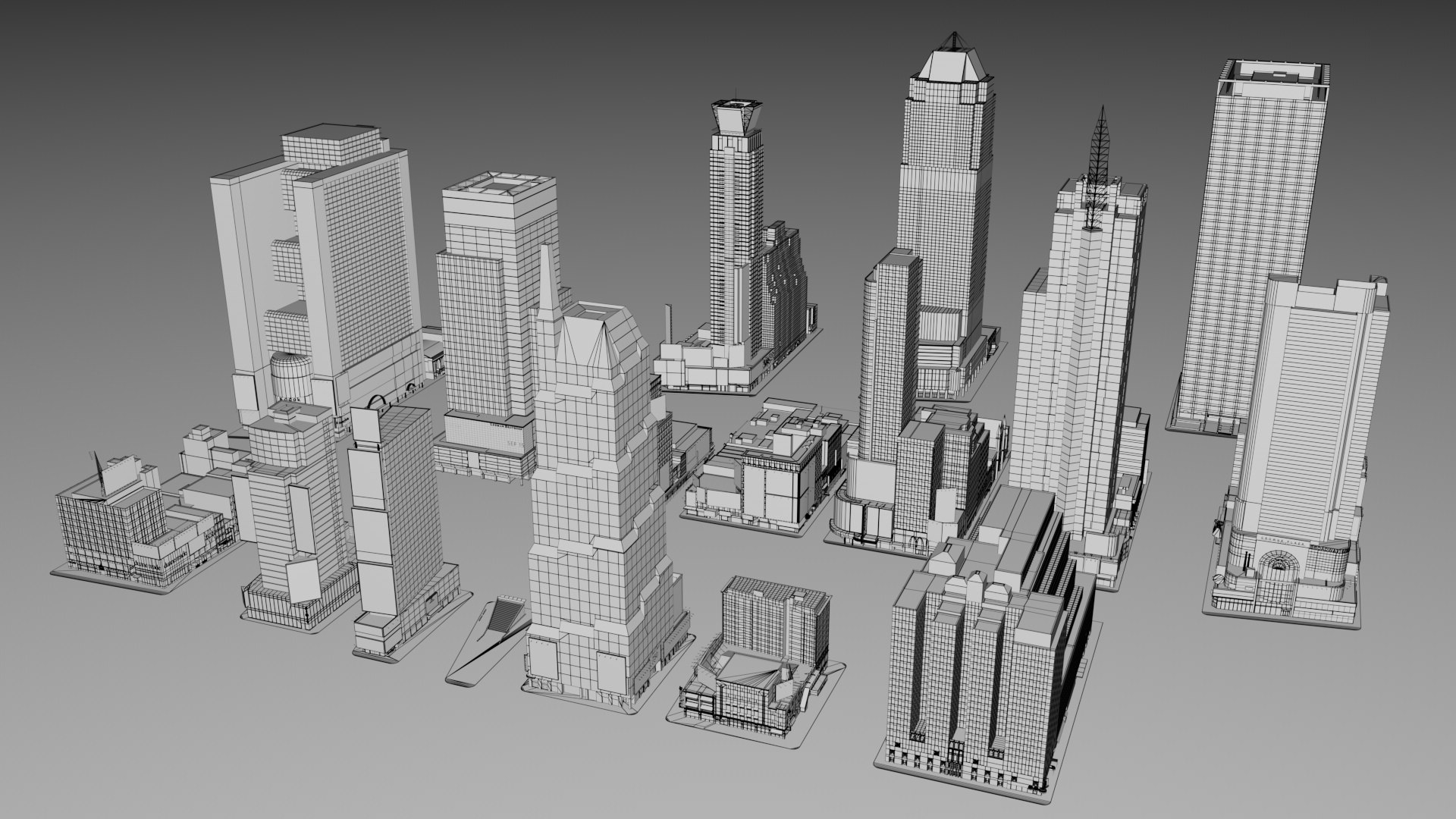 3D 17 NYC Times Square Buildings Collection Pack Model - TurboSquid 2389138