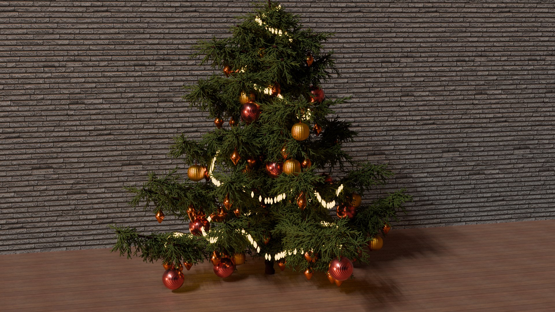 Set of Realistic Christmas trees 3 varieties 3 Christmas Bauble Low ...