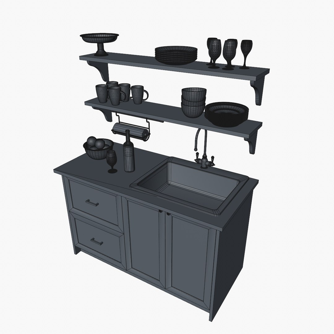3d Model Kitchen Sink