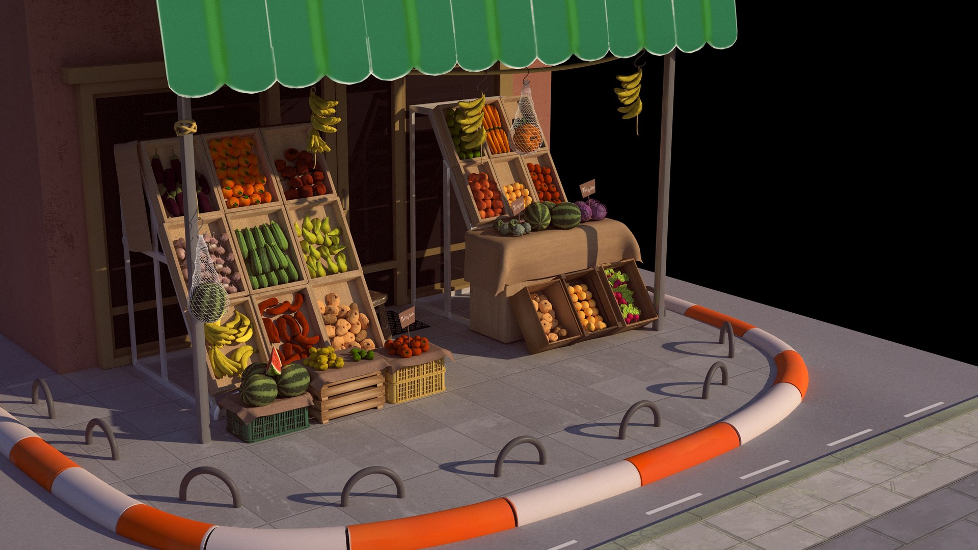 Fruit and vegetable Shop 3D model - TurboSquid 2002304