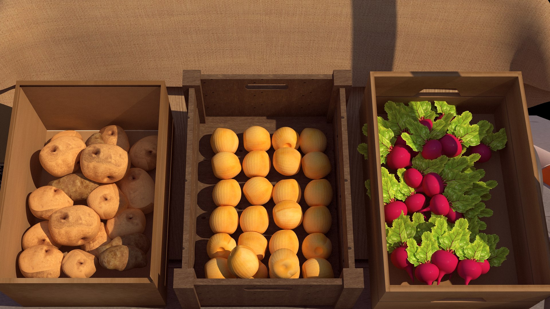 Fruit and vegetable Shop 3D model - TurboSquid 2002304
