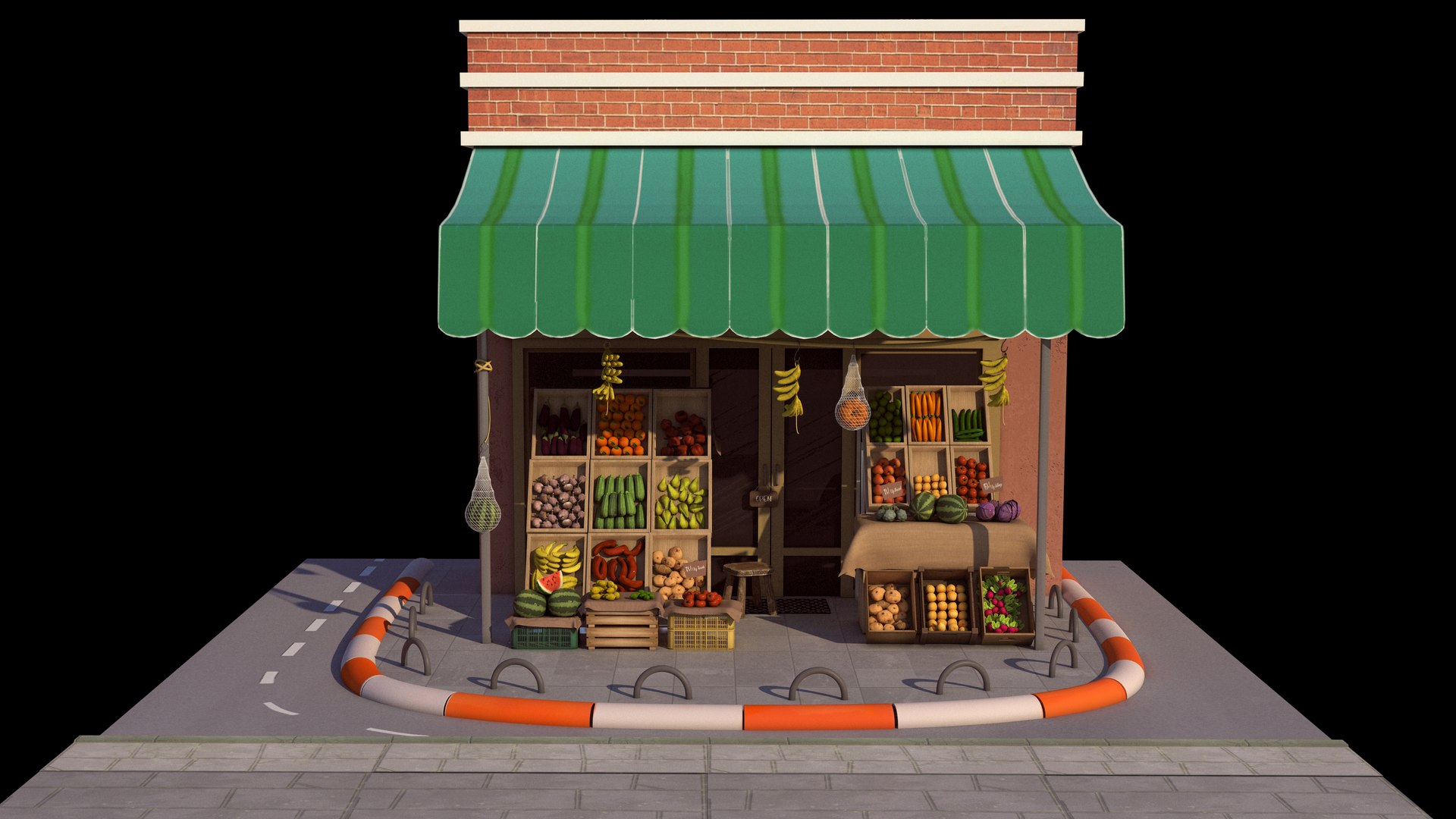 Fruit and vegetable Shop 3D model - TurboSquid 2002304