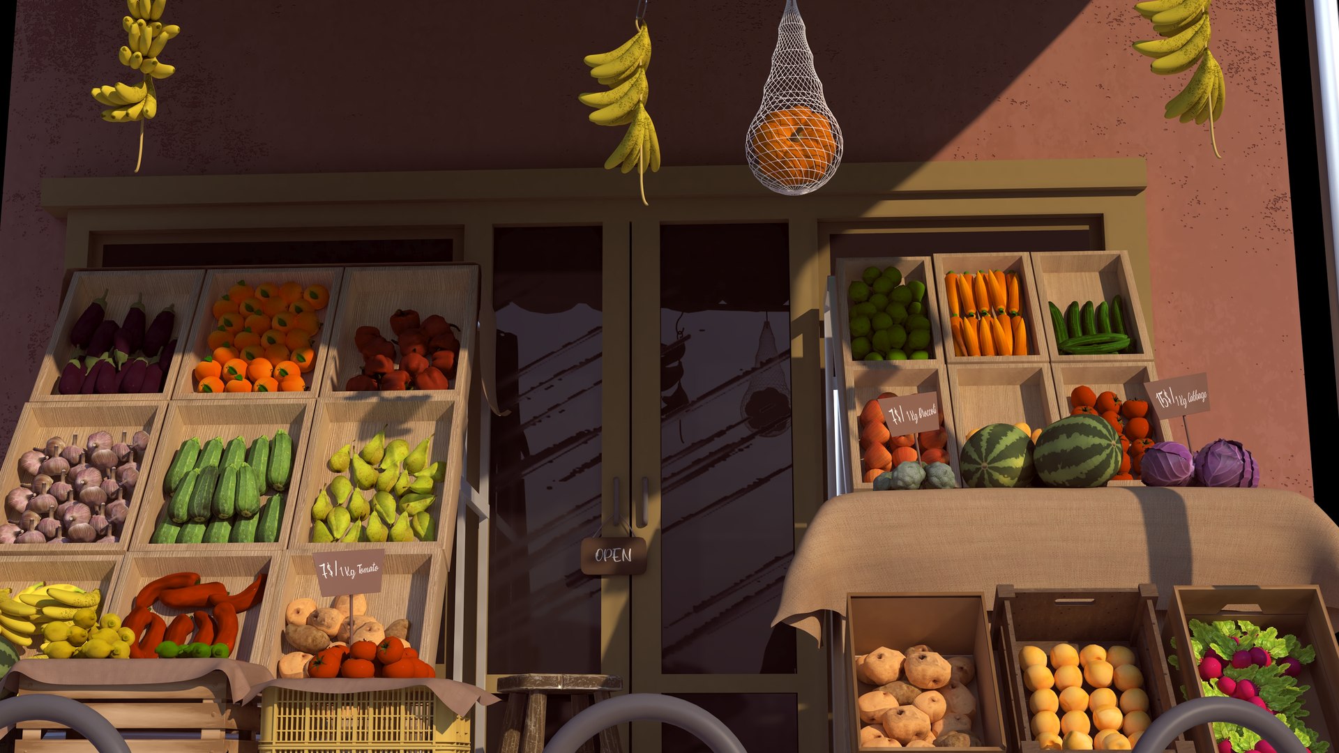 Fruit and vegetable Shop 3D model - TurboSquid 2002304