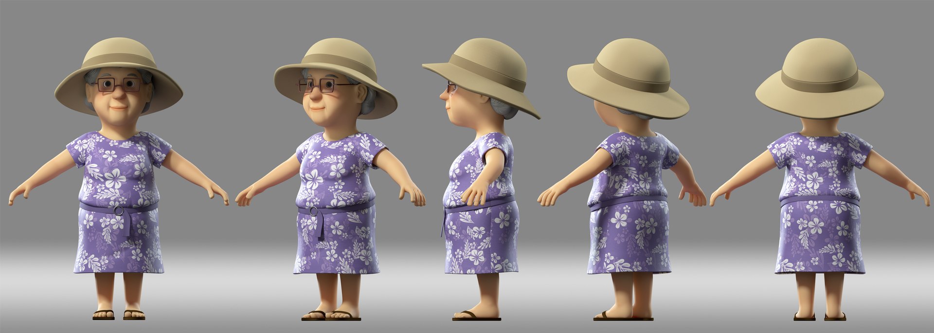 Cartoon grandma woman 3D model - TurboSquid 1532836