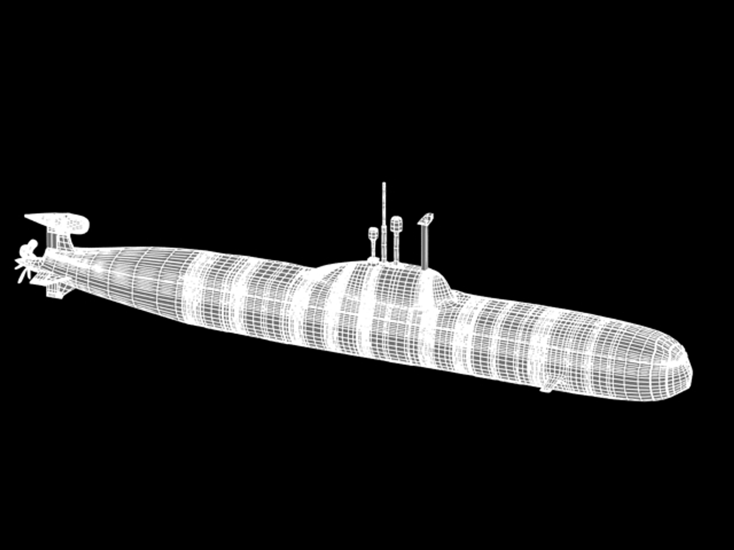 3dsmax akula class submarine