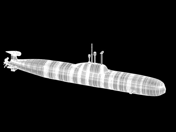 3dsmax akula class submarine