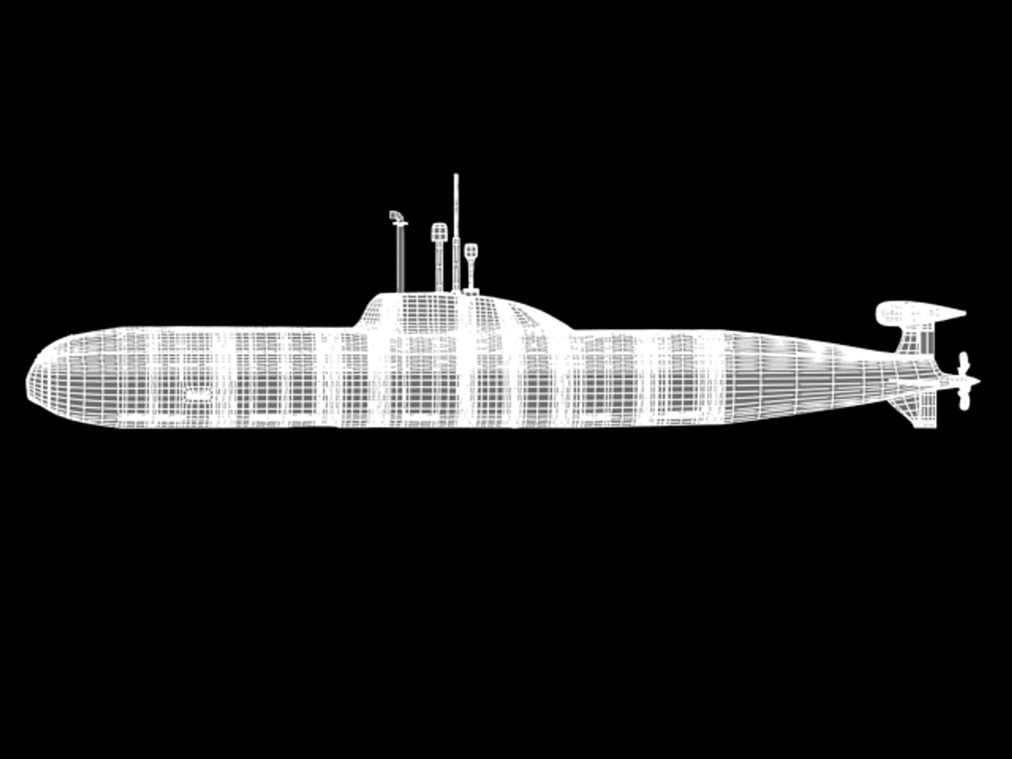 3dsmax akula class submarine