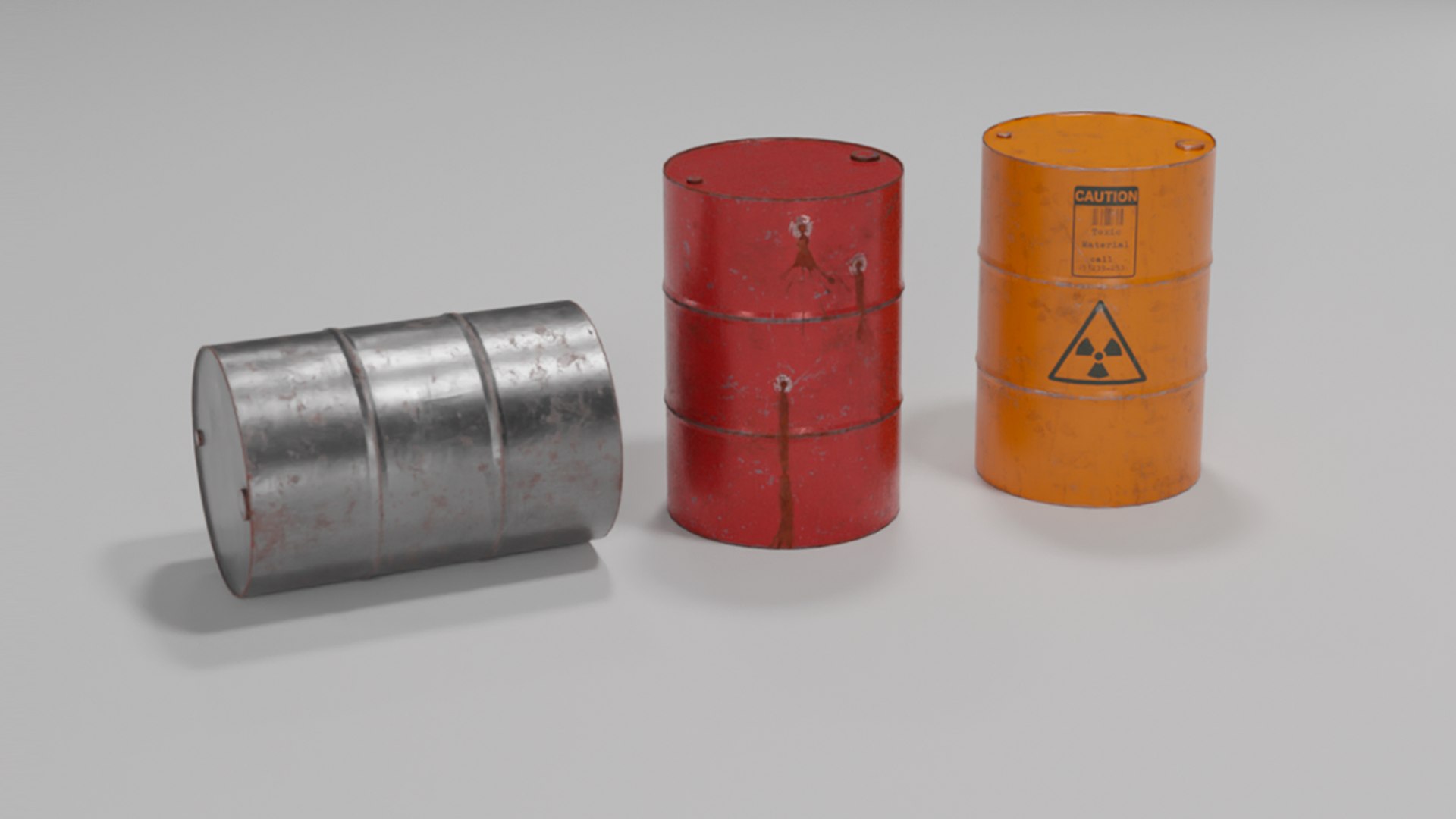3 Barrels - Low Poly model - TurboSquid 1907404