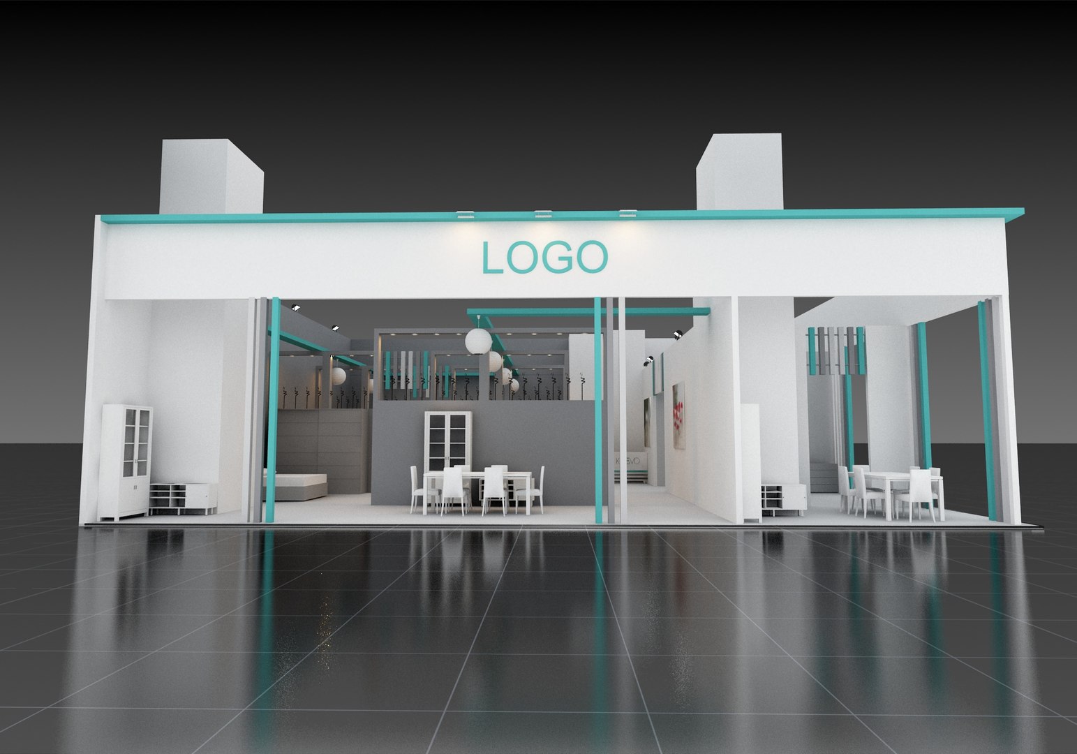 3D Model Exhibition Stand - TurboSquid 2069334