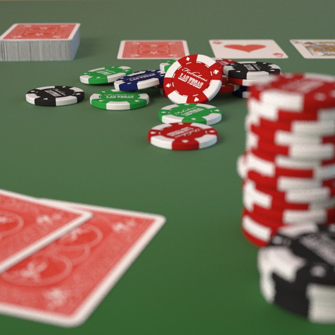 3d Poker Play Cards Fiches Model