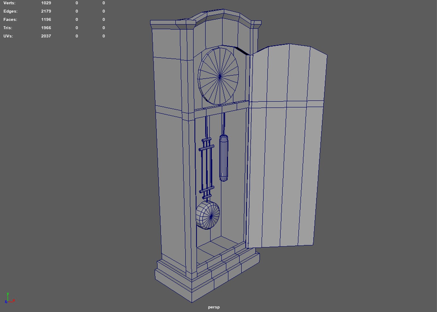 3D Old Vintage Big Floor Clock Model - TurboSquid 1827713