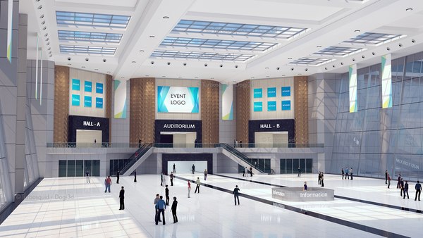Modular virtual exhibition hall 3D model - TurboSquid 1677281