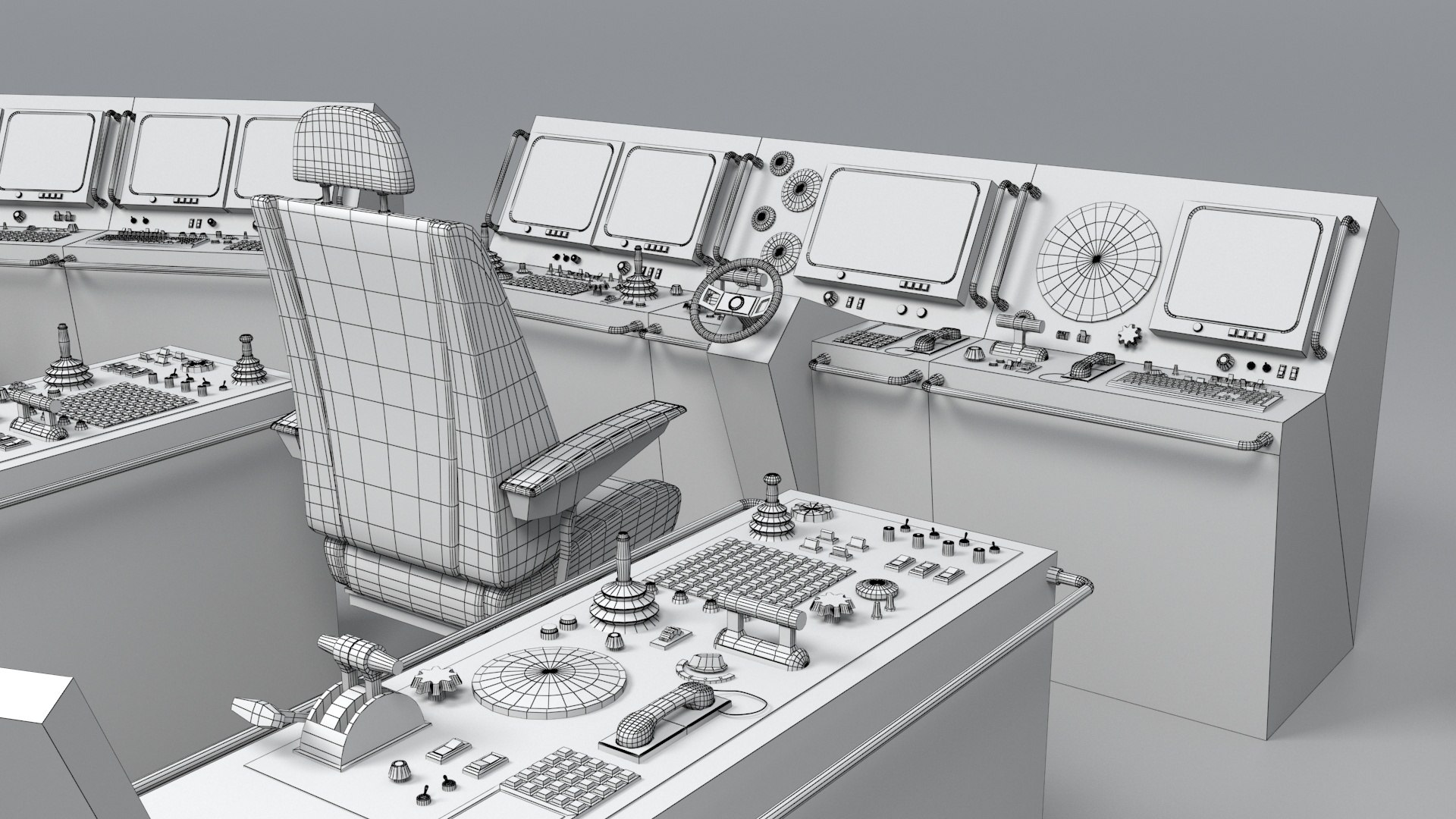 3d Ship Bridge Control Room Model