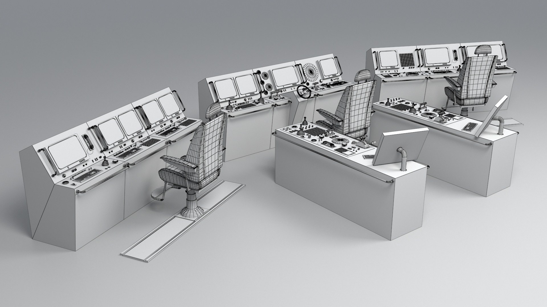 3d Ship Bridge Control Room Model