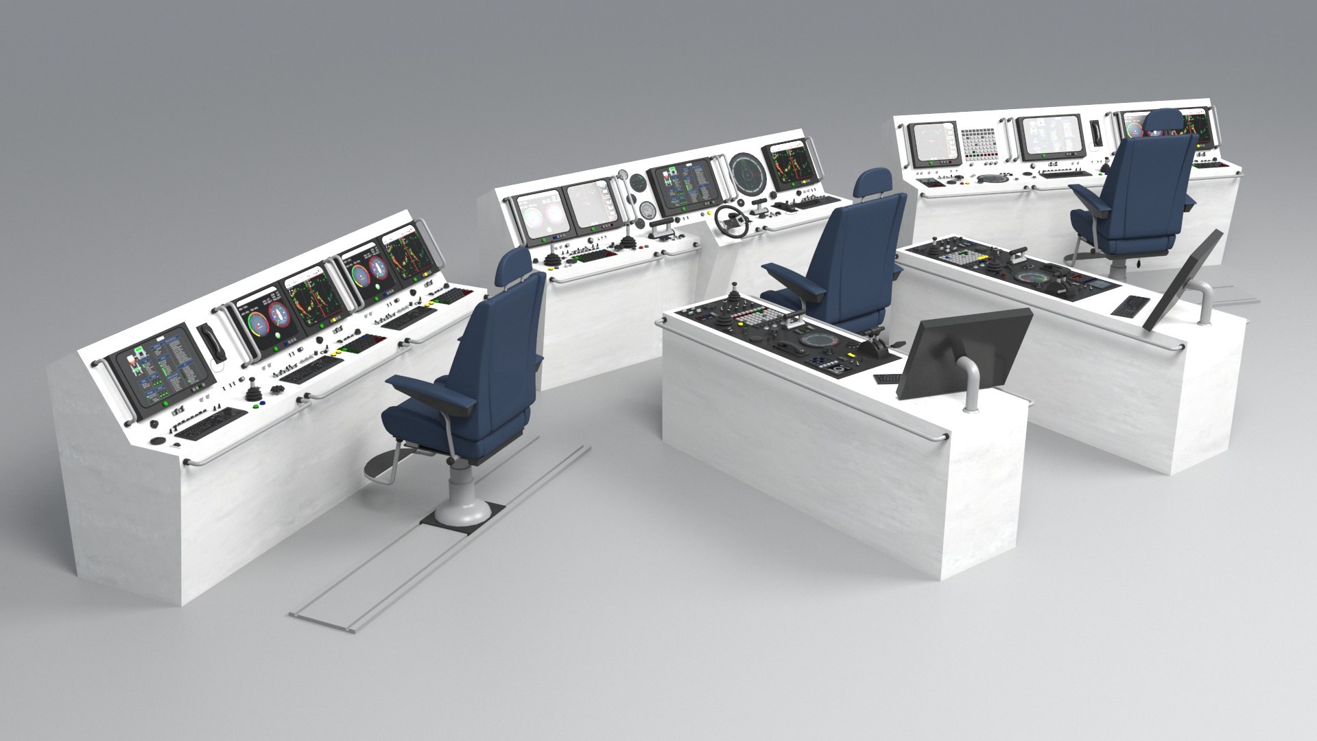 3d Ship Bridge Control Room Model