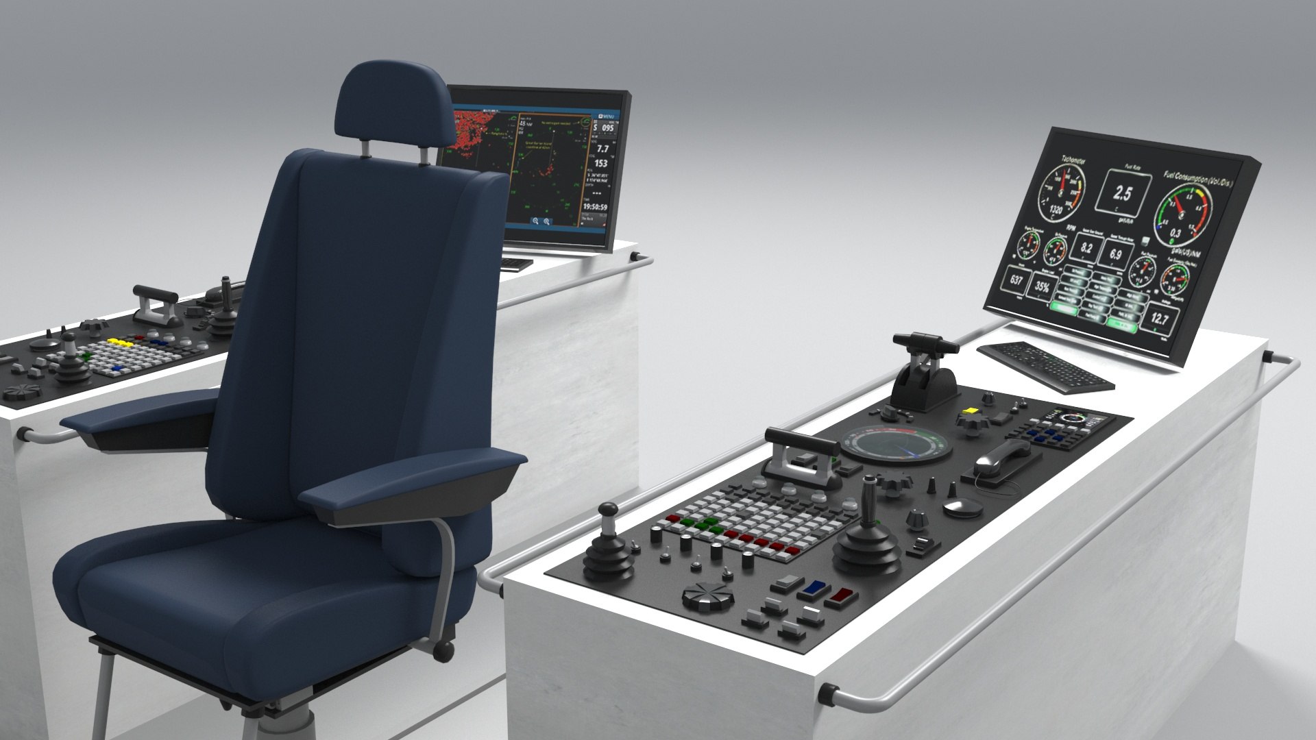 3d Ship Bridge Control Room Model