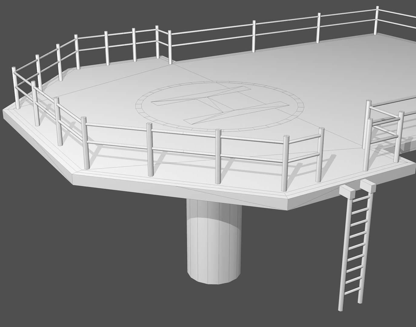 helicopter platform 3d 3ds