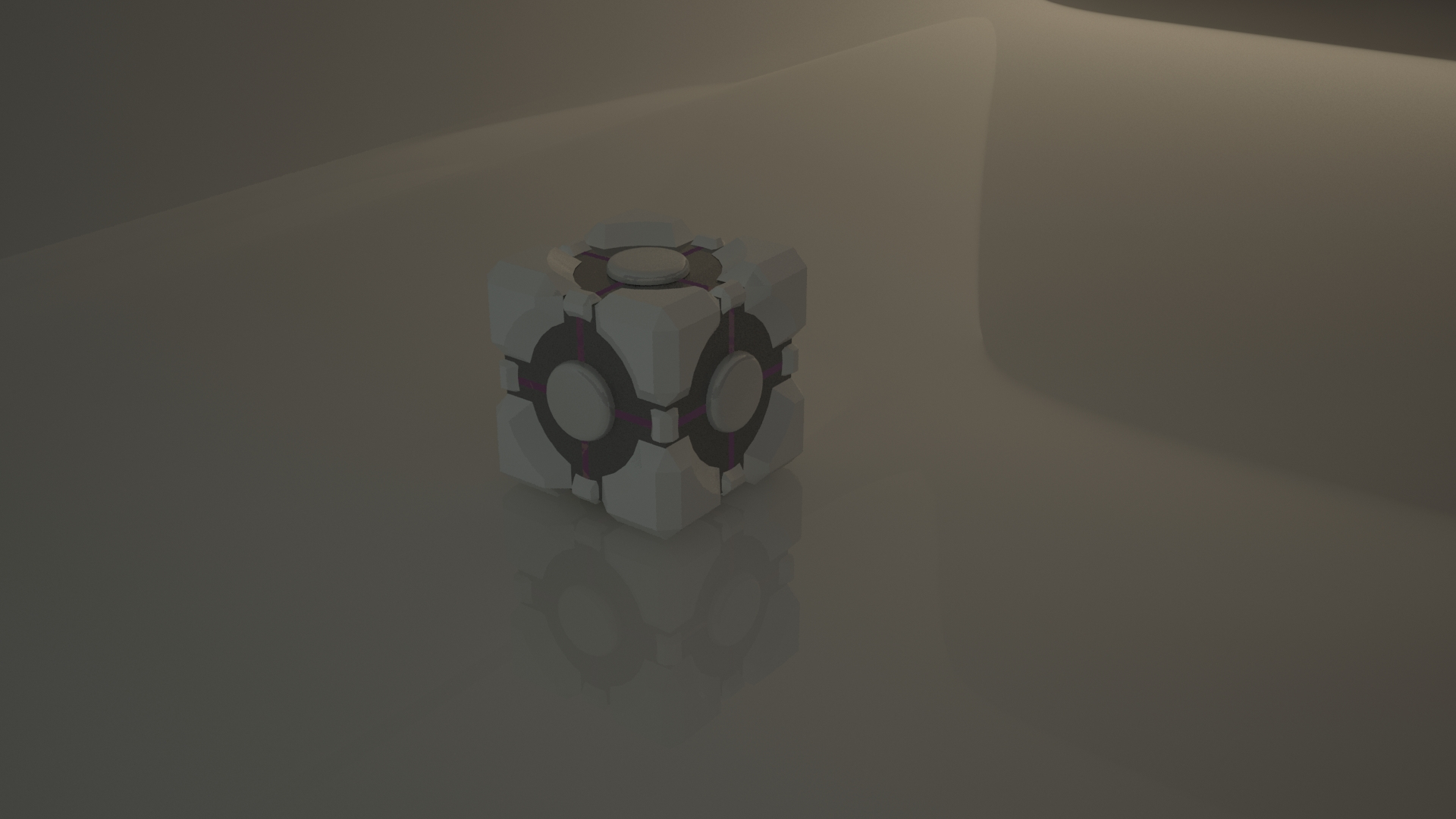 free aperture companion cube 3d model
