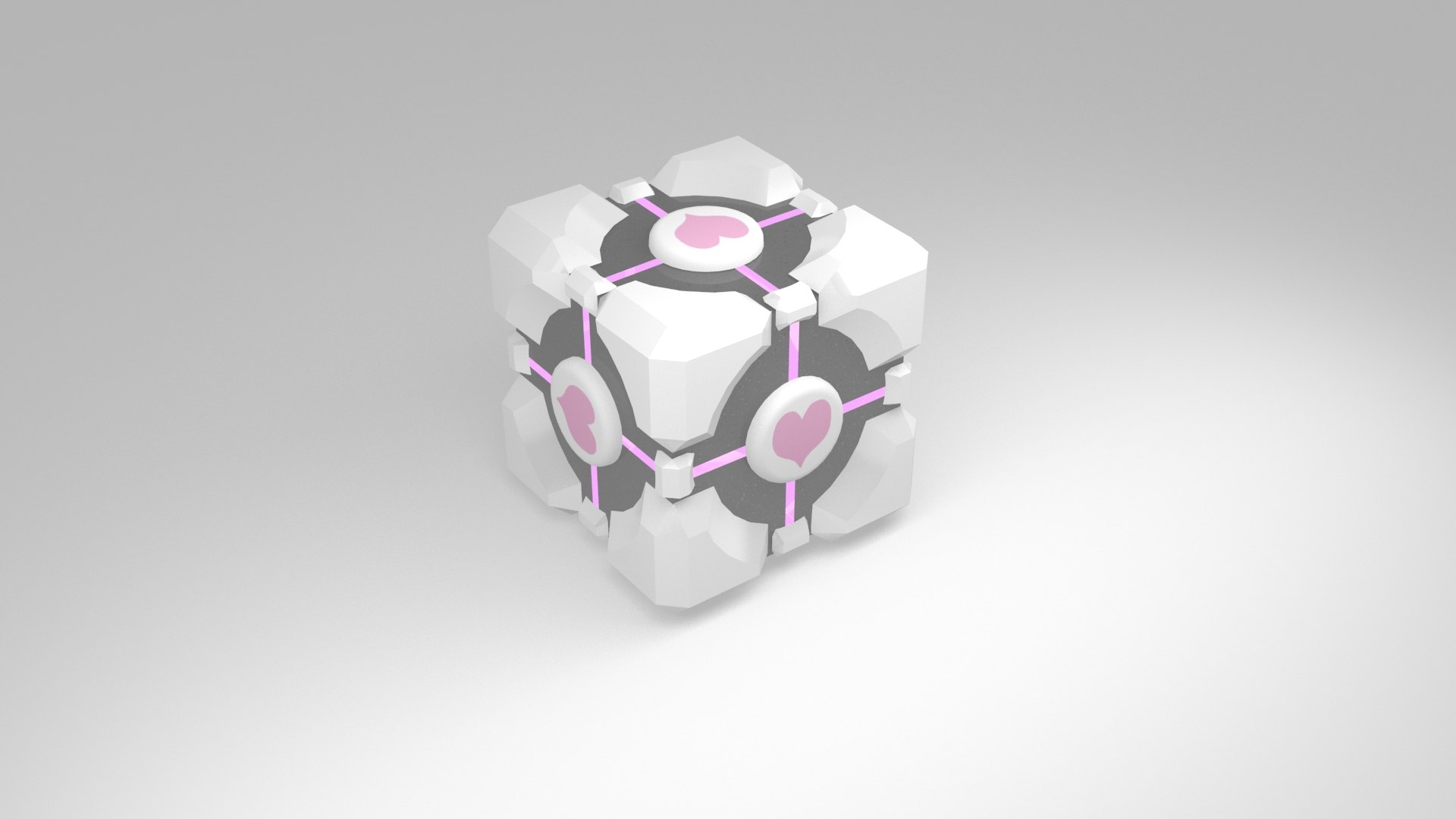 Free Aperture Companion Cube 3d Model
