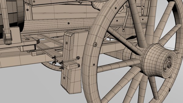 3d model covered wagon