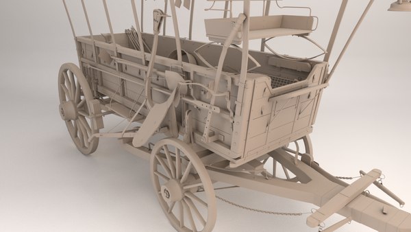 3d model covered wagon