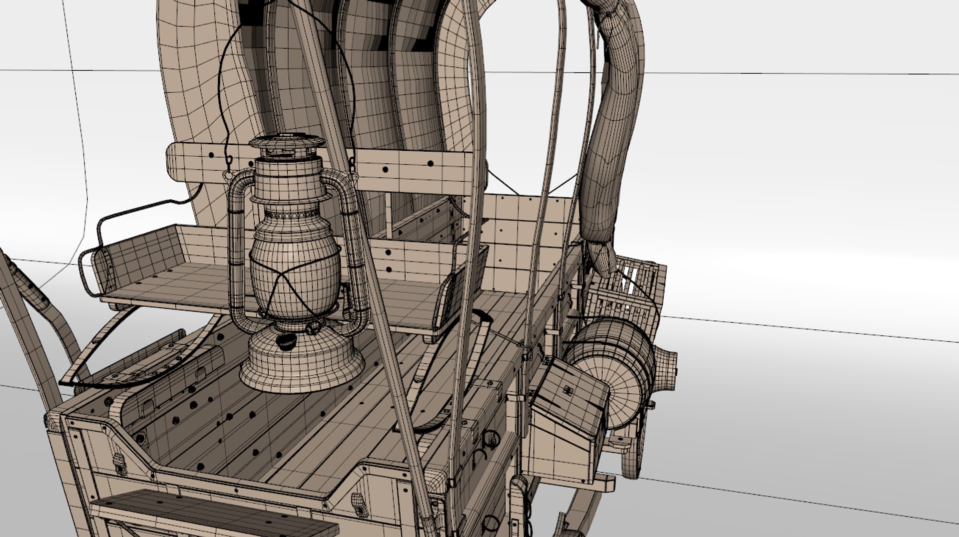 3d Model Covered Wagon