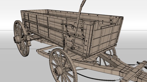 3d model covered wagon
