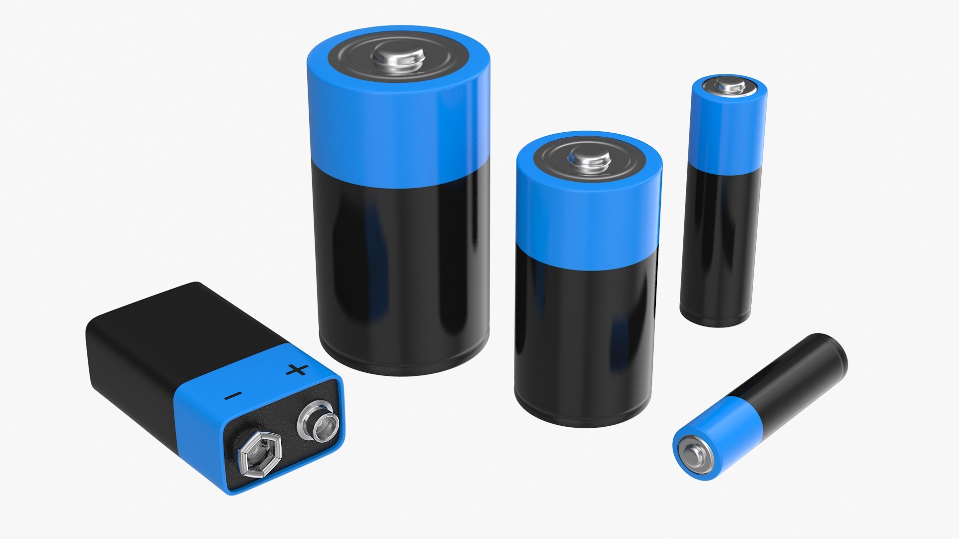 3D Battery Set - TurboSquid 1571101