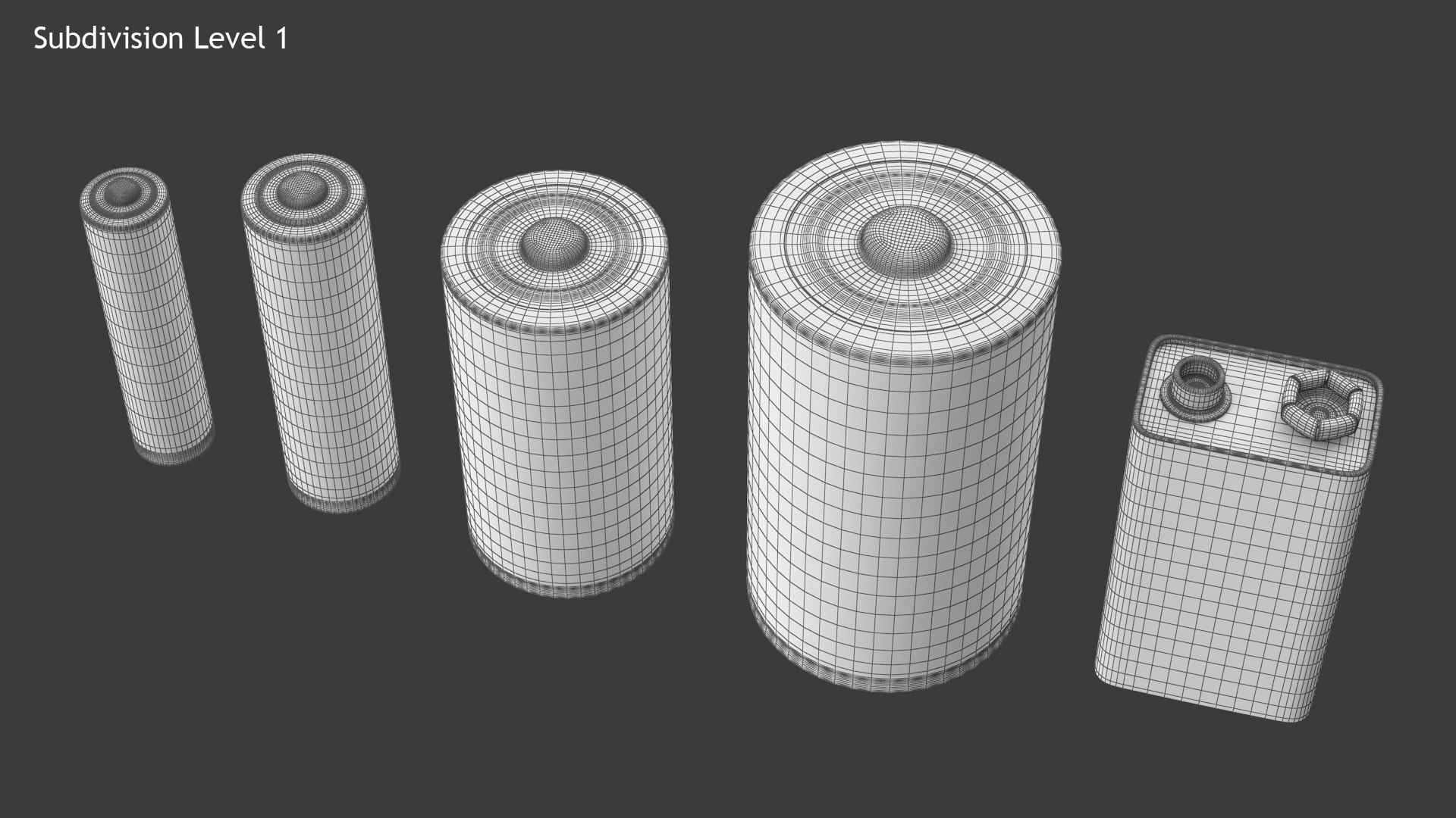 3D Battery Set - TurboSquid 1571101