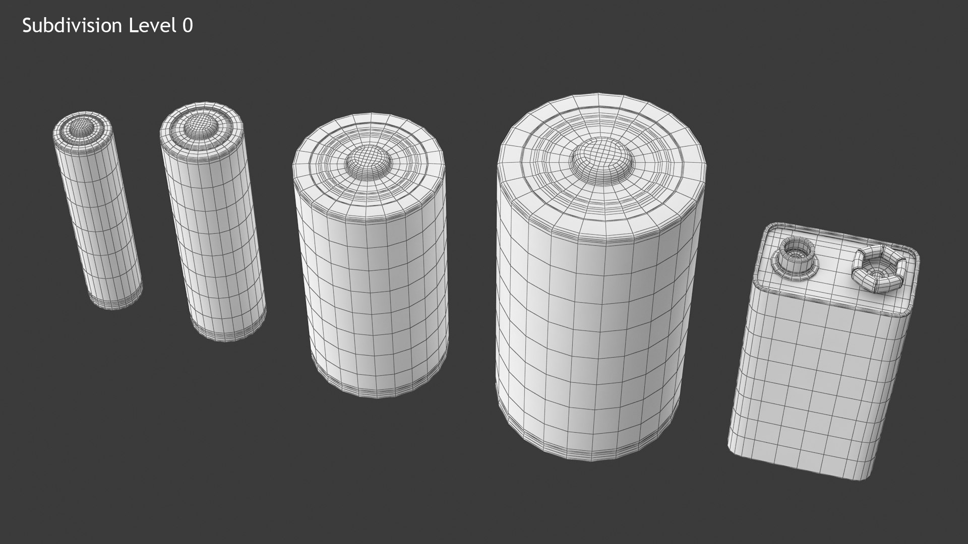 3D Battery Set - TurboSquid 1571101