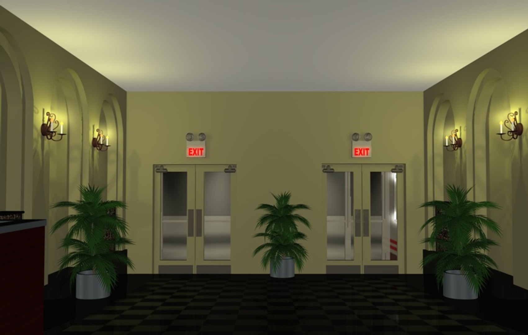 3d C4d Emergency Exit Sign