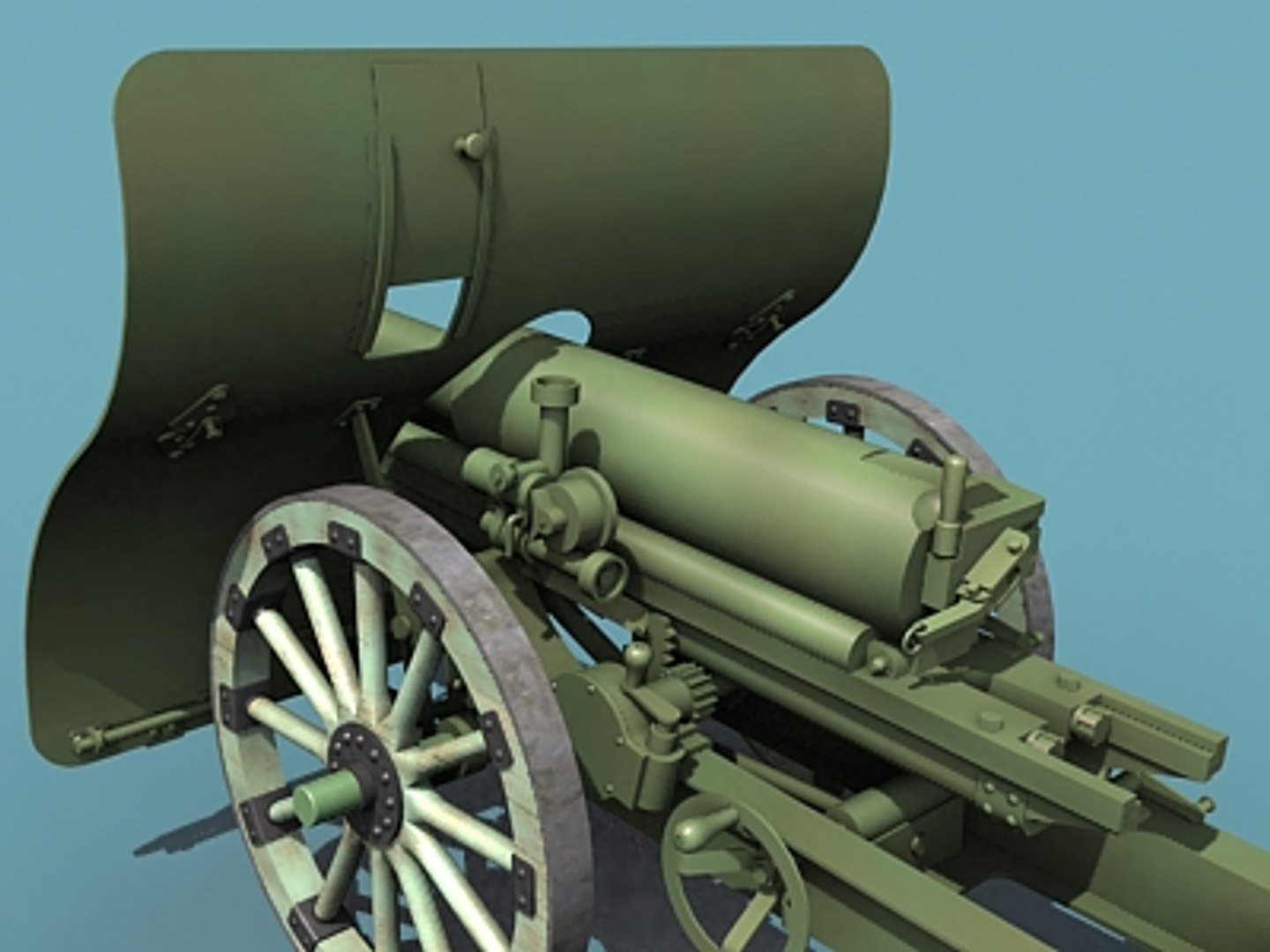 3d model of russian gun wwi
