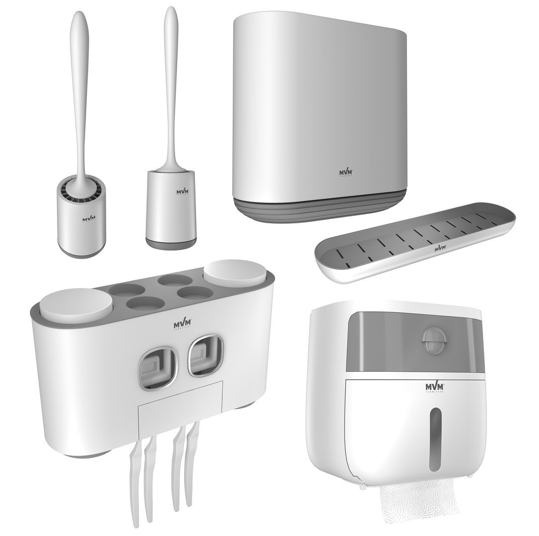 Set of bathroom toilets accessories by Mvm 3D model - TurboSquid 1962960