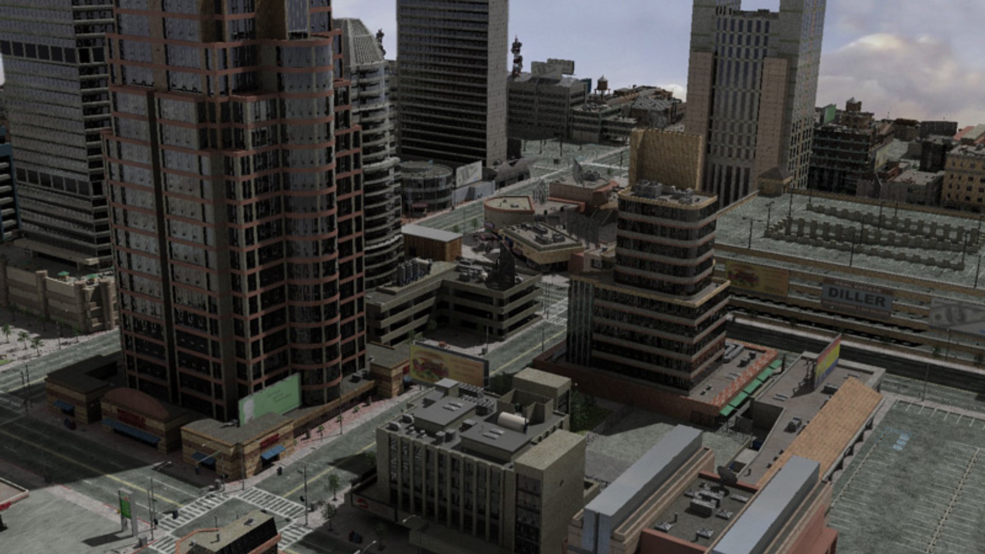 3d model city lights street