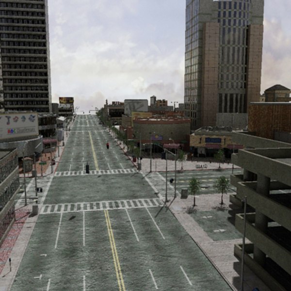 3d model city lights street