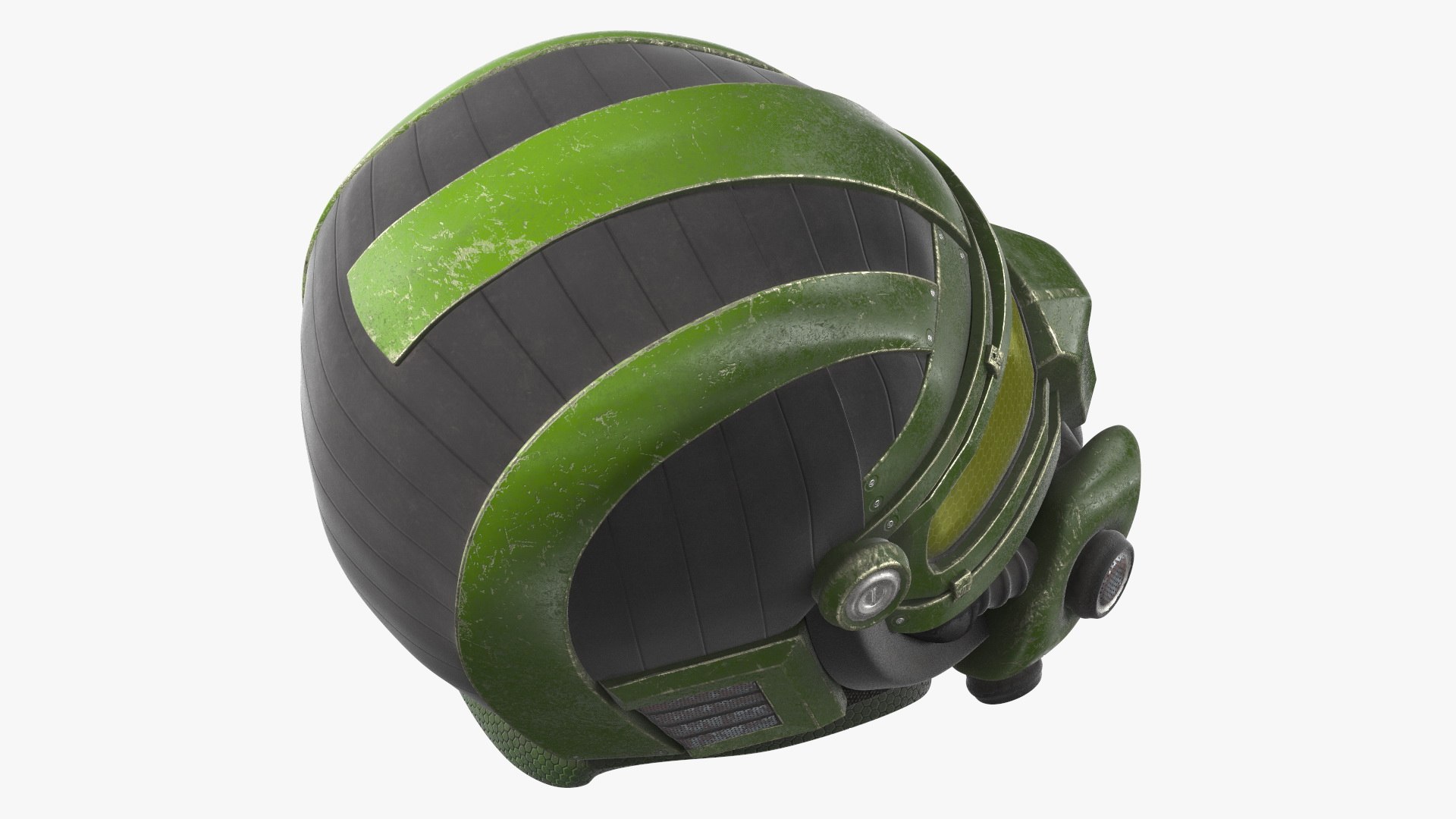 3D Model SciFi Helmet Green Scratches - TurboSquid 1896631