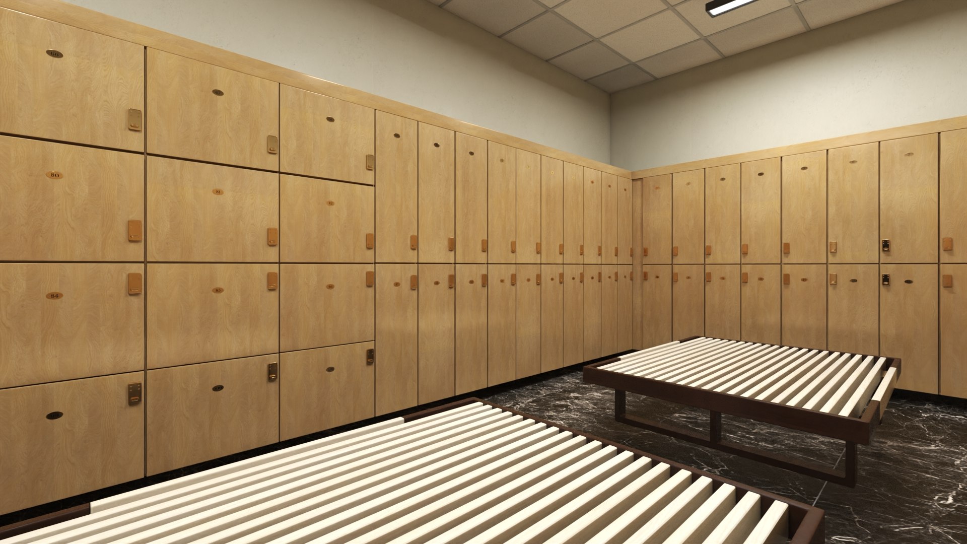 Locker Room Interior 3D Model - TurboSquid 2247422