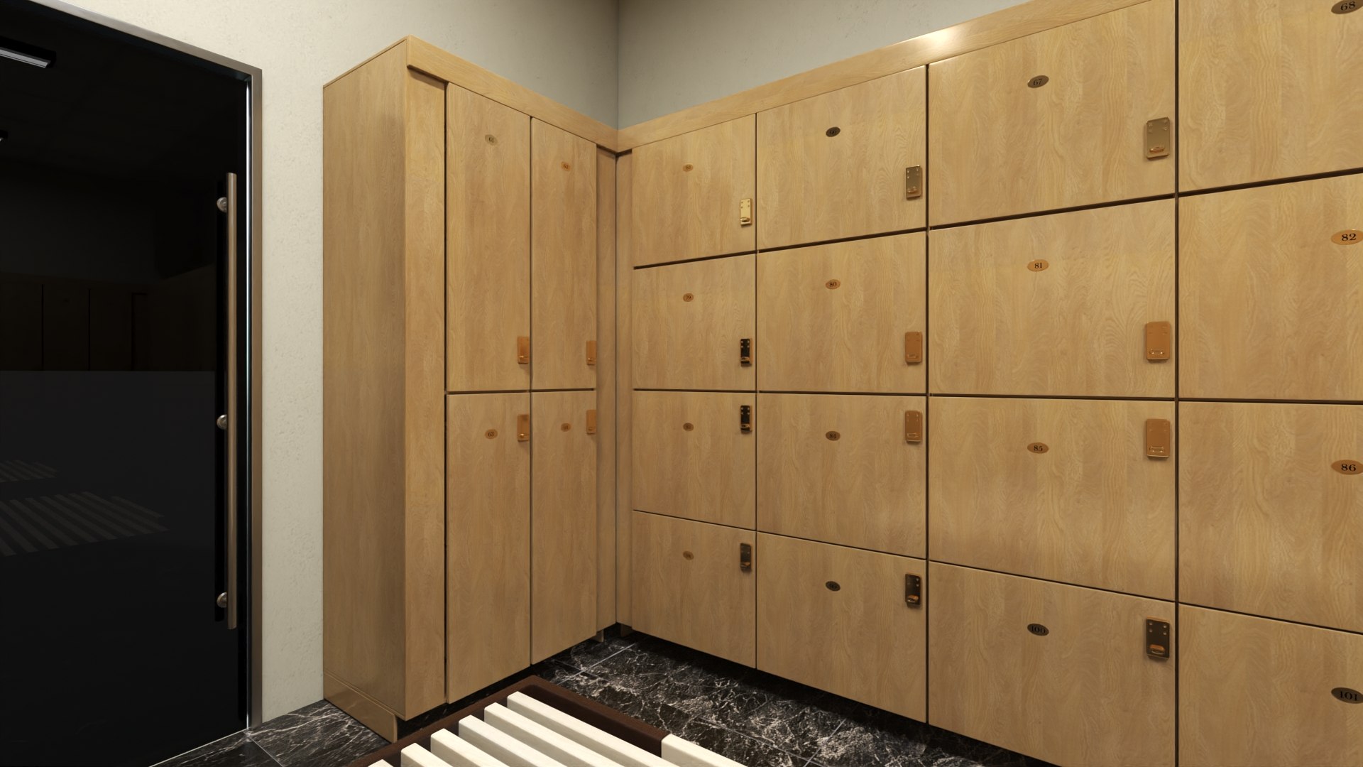 Locker Room Interior 3D Model - TurboSquid 2247422