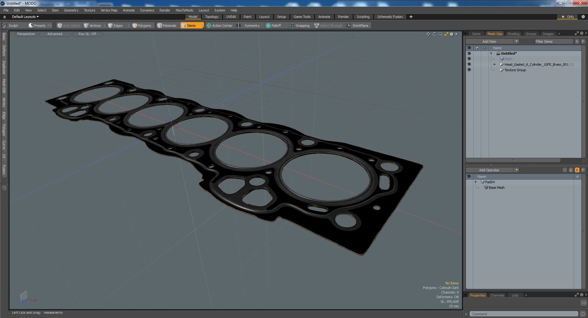 3D Head Gasket 6 Cylinder 1GFE Brass - TurboSquid 2028883