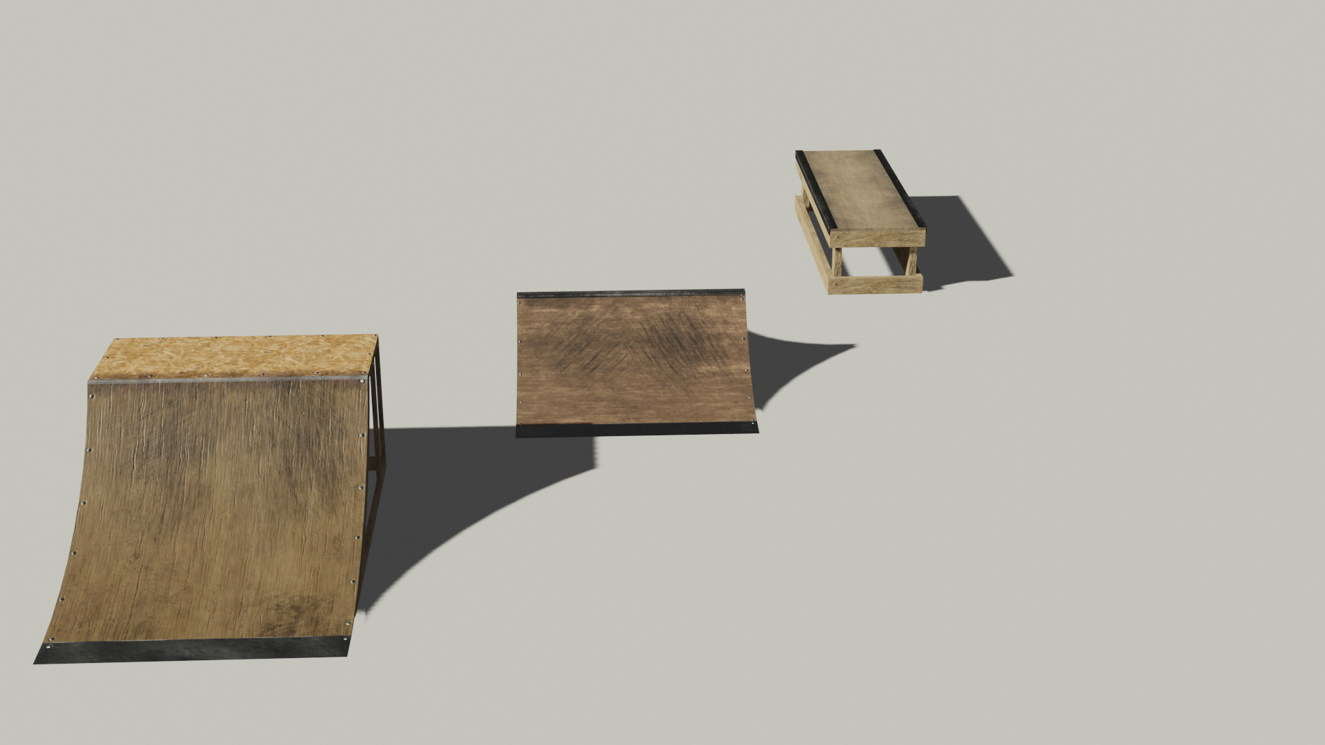 3D Homemade Skateboarding Ramps 3 PACK - TurboSquid 2097377