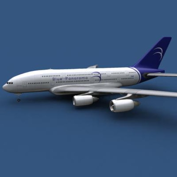 modelo 3d AIRBUS A380-800 PANORAMA AZUL - TurboSquid 308413