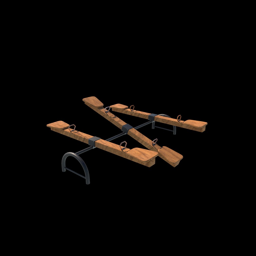 3D Wooden See-Saw 3D Model - TurboSquid 2363271