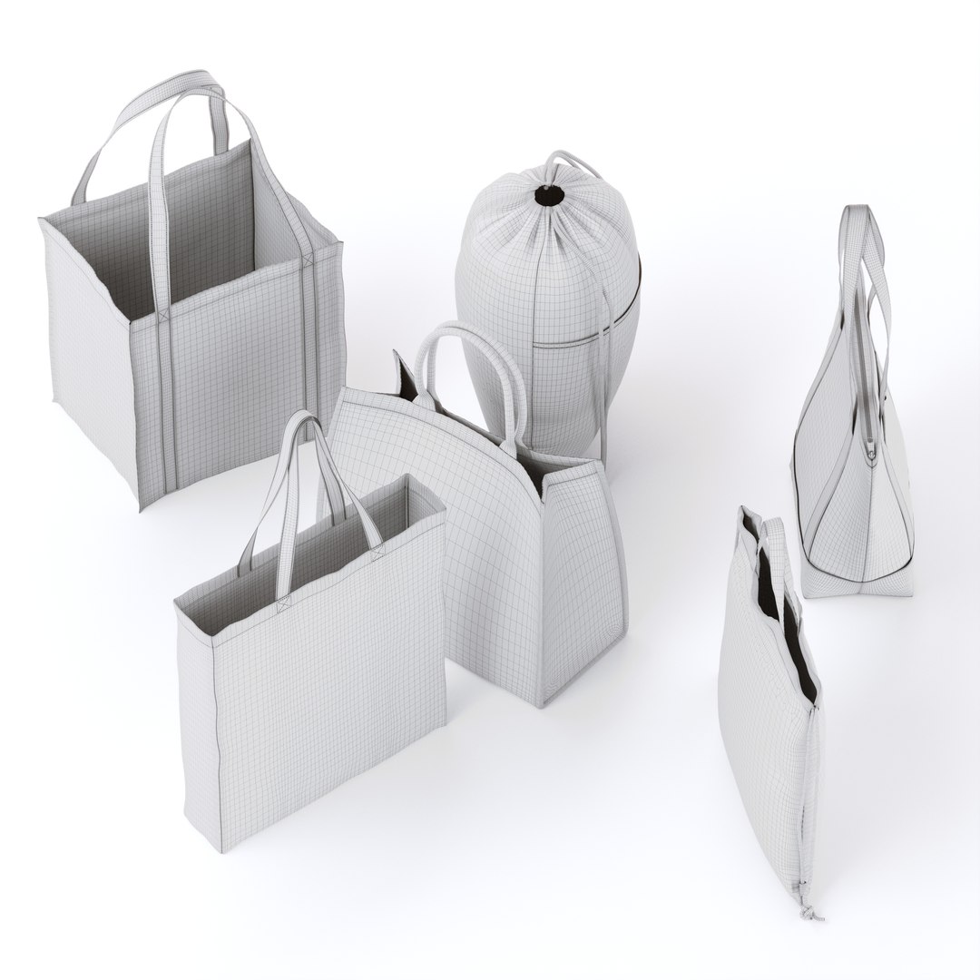 3D model Collection of Shopping Bags and Carriers - TurboSquid 1925340