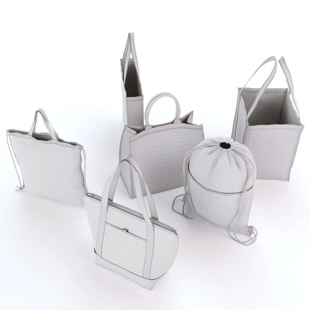 3D model Collection of Shopping Bags and Carriers - TurboSquid 1925340