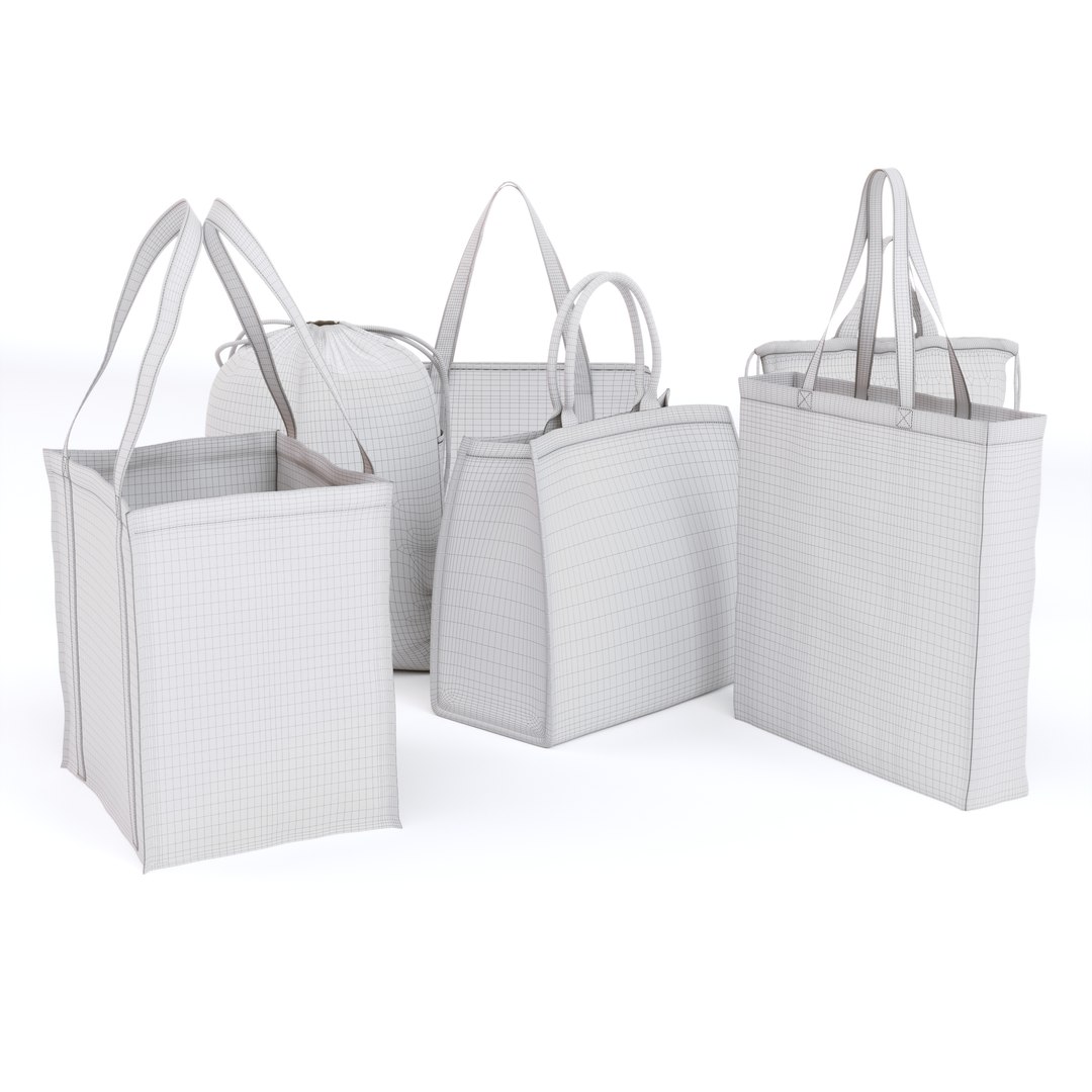 3D model Collection of Shopping Bags and Carriers - TurboSquid 1925340