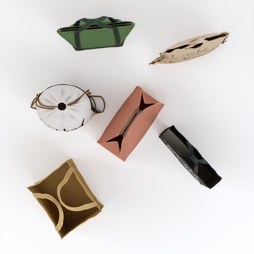 3D Model Collection Of Shopping Bags And Carriers - TurboSquid 1925340