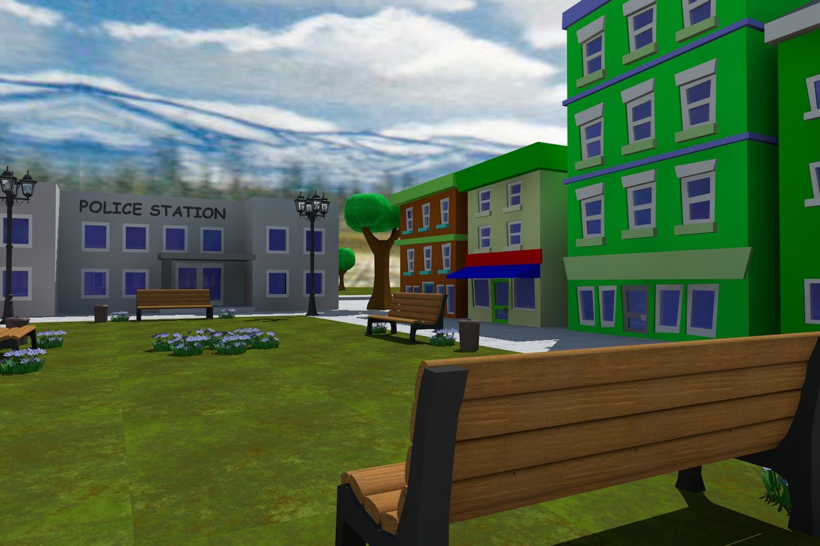 Cartoon Garden Square 3D - TurboSquid 1258729