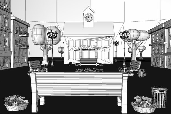 Cartoon garden square 3D - TurboSquid 1258729